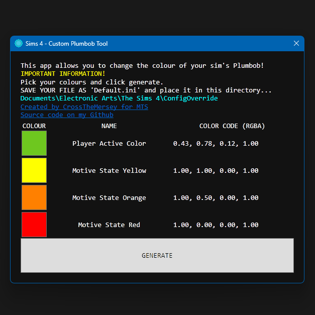 Mod The Sims Custom Plumbob Color Tool For Sims 4