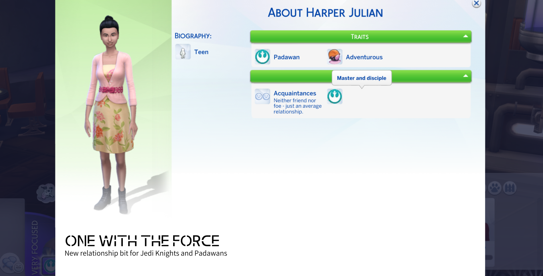 Mod The Sims - Star Wars: One With The Force