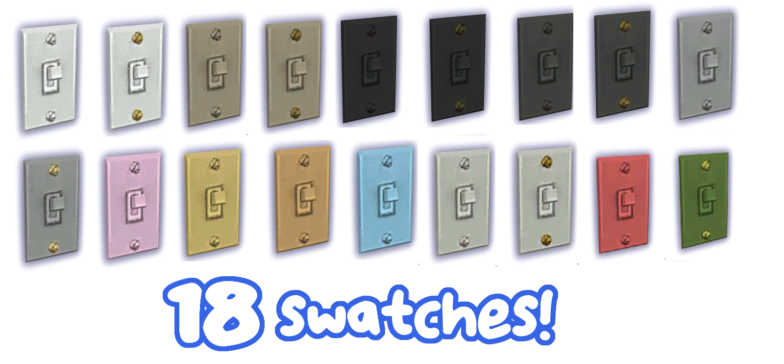 Mod The Sims - Lightswitches Recolored & Made Functional!