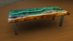 Mod The Sims - 3 Coffee Tables - Epoxy Resin & Wood