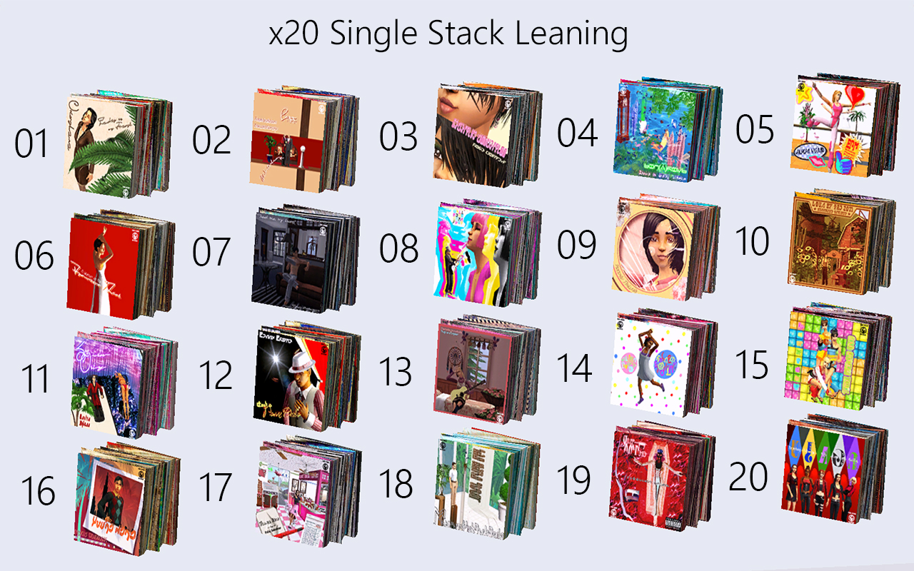 Mod The Sims - Simsic Records 1~20 (ver. m0xxa) Vinyl Records Recolours