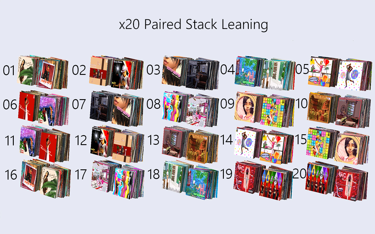 Mod The Sims - Simsic Records 1~20 (ver. m0xxa) Vinyl Records Recolours