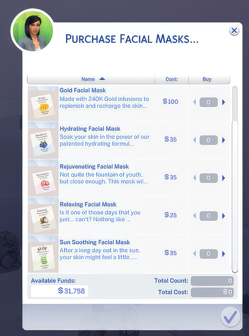 Mod The Sims - Facial masks default override