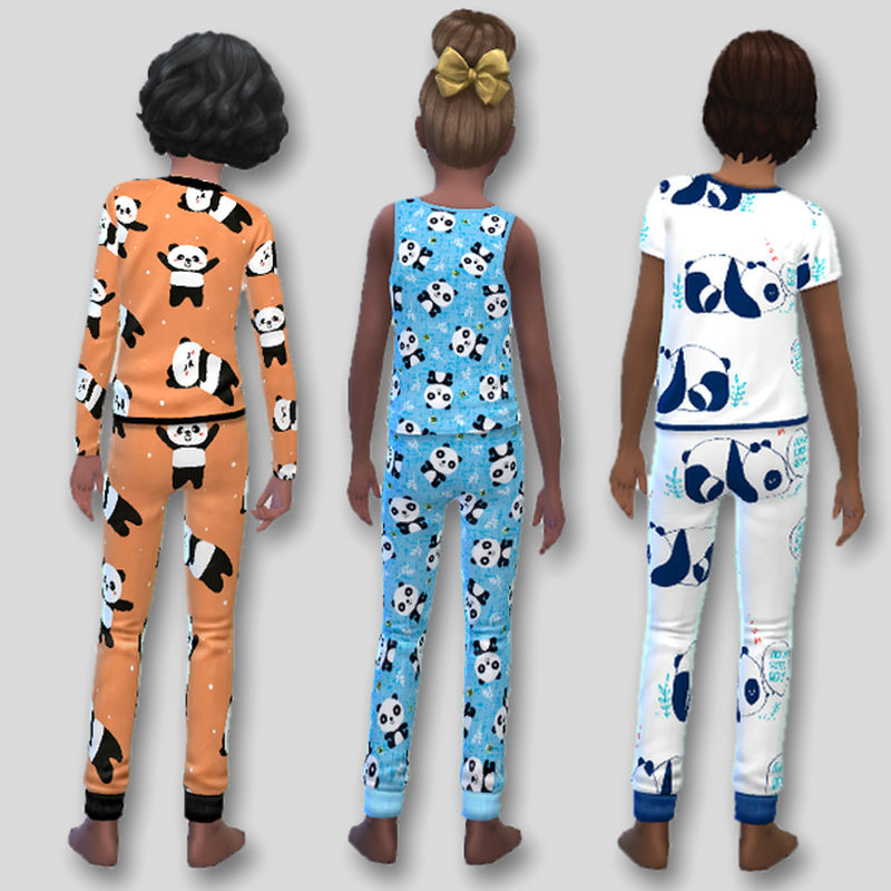Mod The Sims - Child Panda Pajama Set