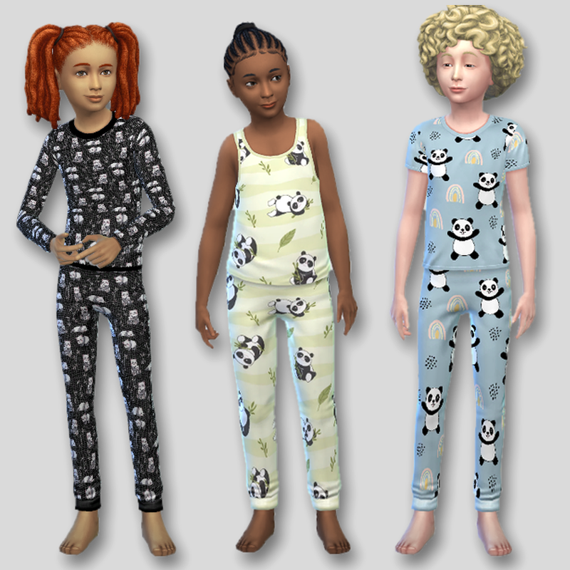 Mod The Sims - Child Panda Pajama Set