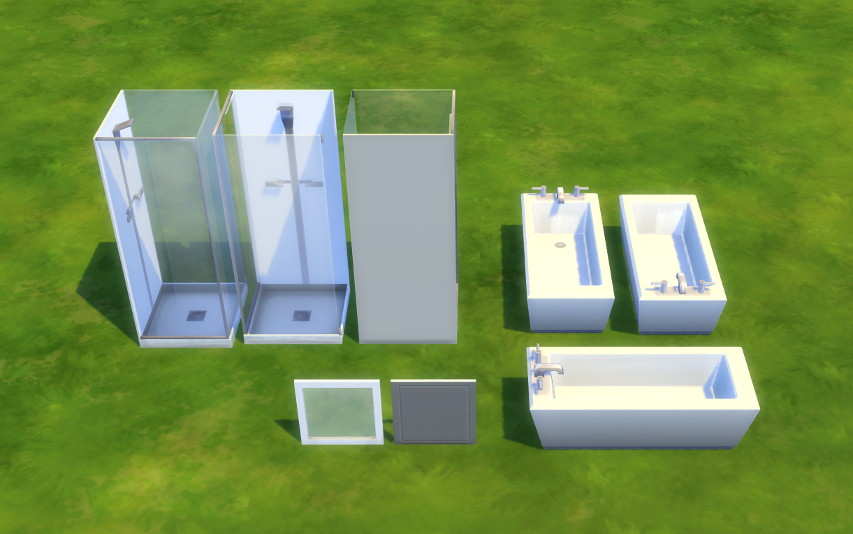Mod The Sims - Very simple bathtub, shower & mirror (Merged file now ...