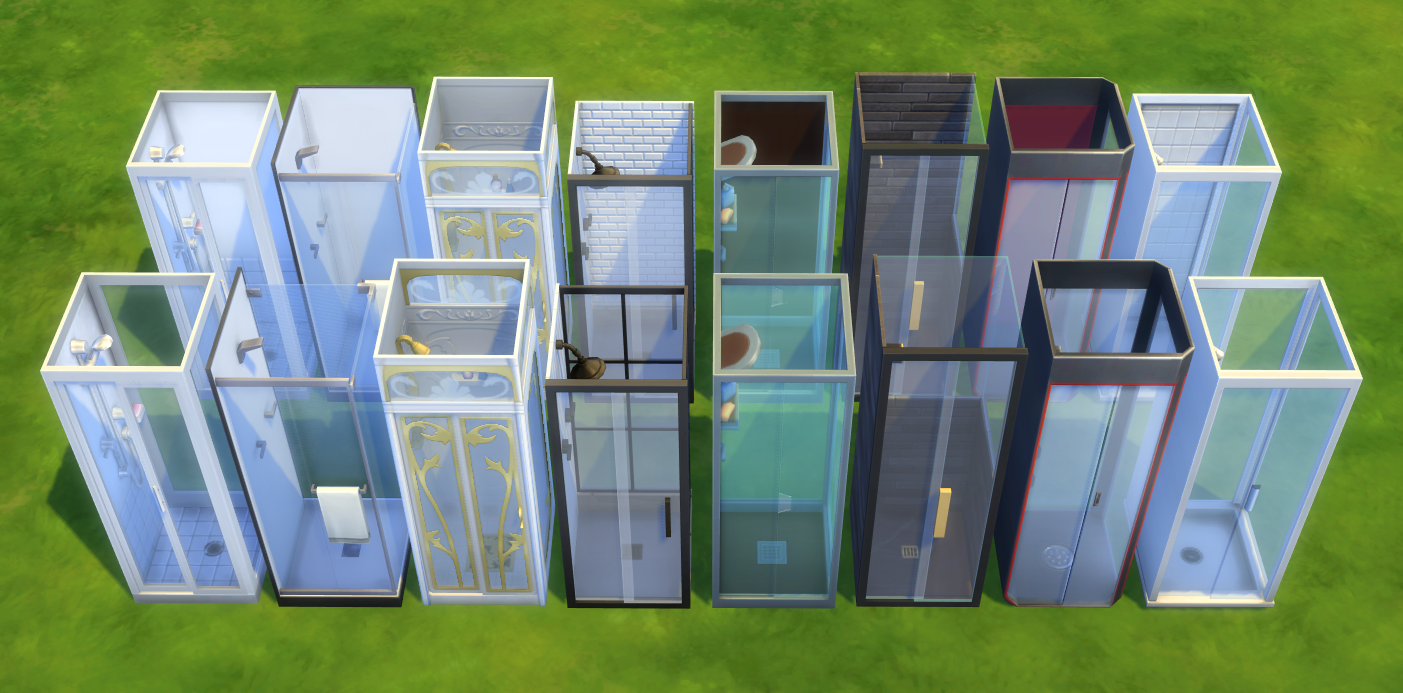 Mod The Sims - All showers that had glass on three sides, now have ...