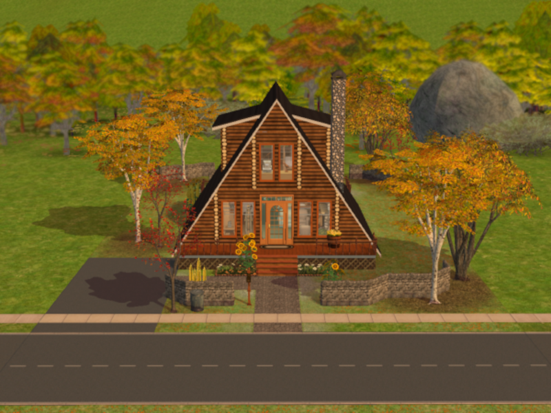 Mod The Sims - "Fallen Flora" A-Frame Cabin