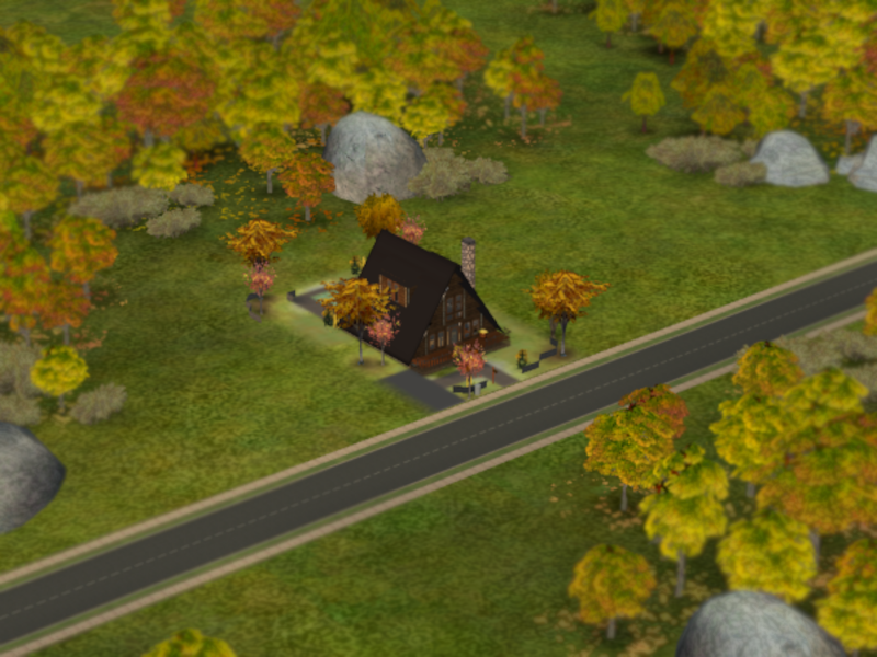 Mod The Sims - "Fallen Flora" A-Frame Cabin