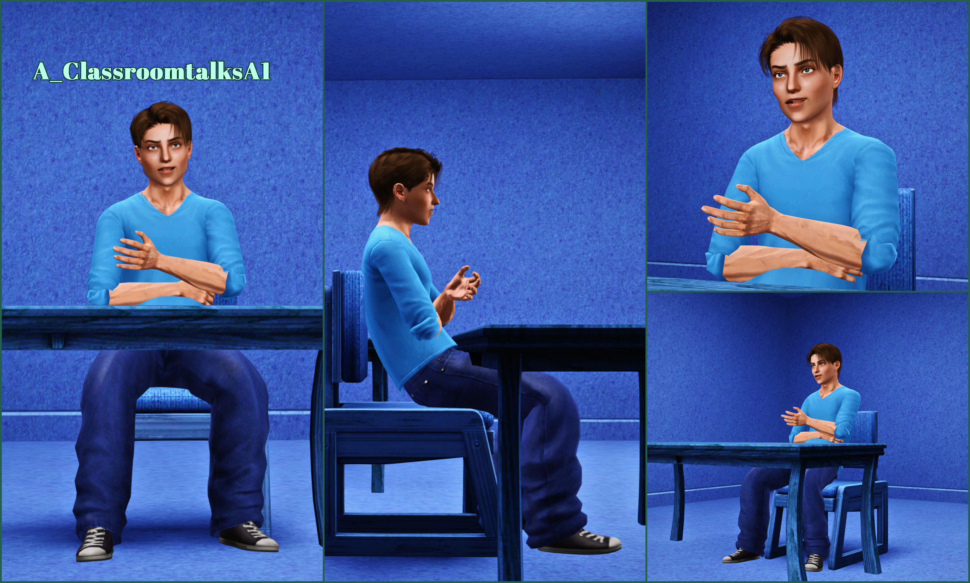 Mod The Sims - "Come on, fight me!" - Classroom argument/near-fight poseset