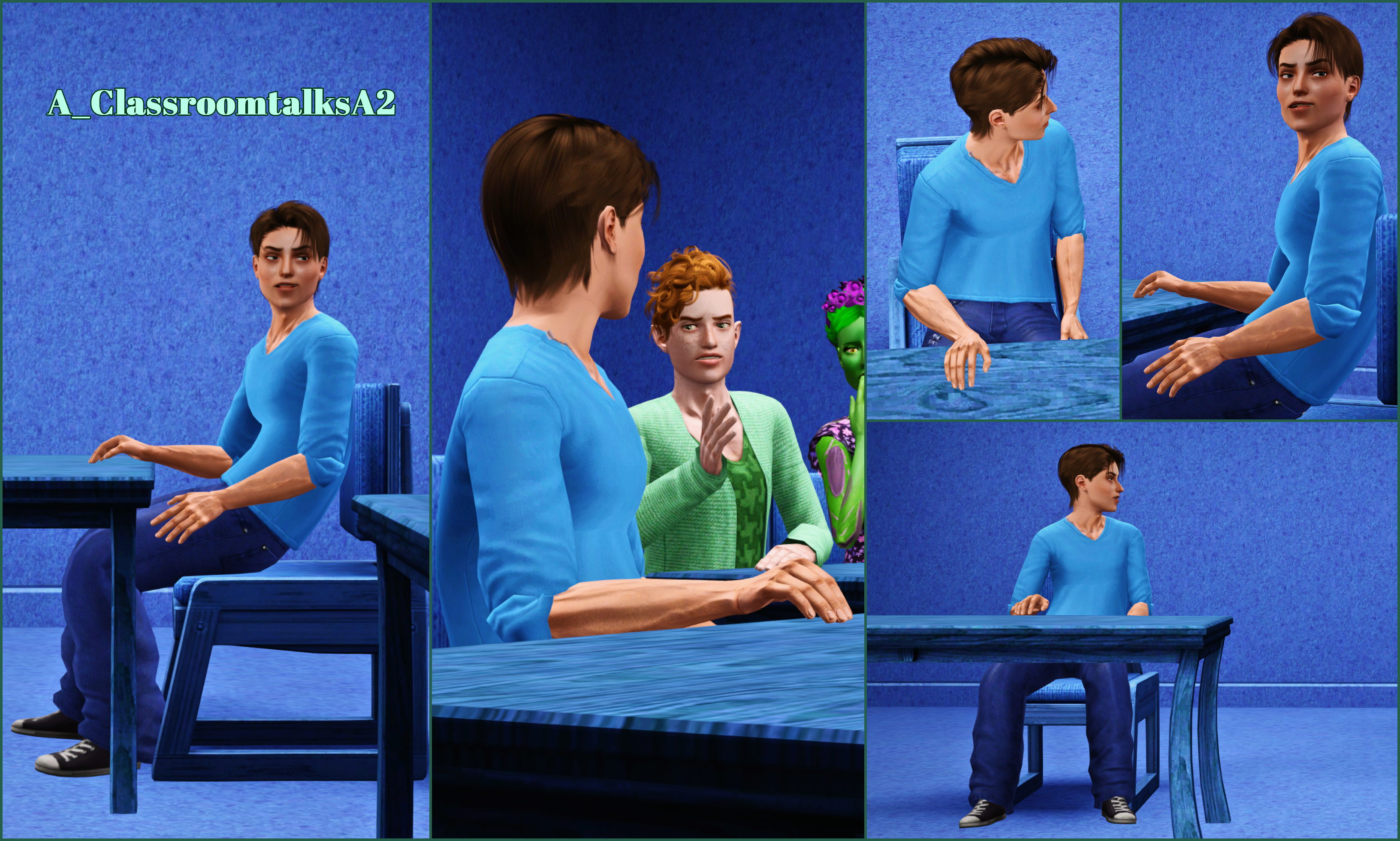 Mod The Sims - "Come on, fight me!" - Classroom argument/near-fight poseset