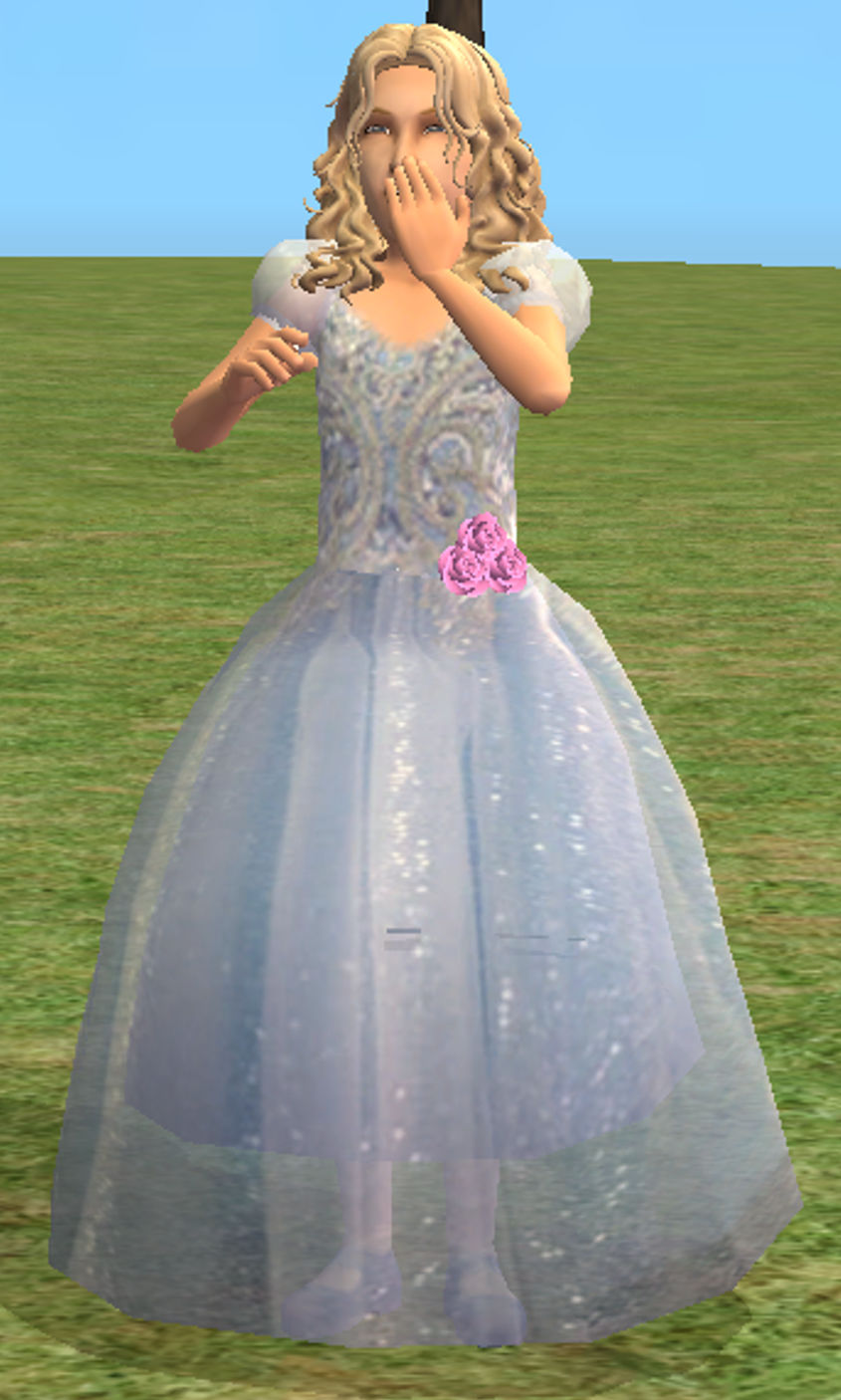 Mod The Sims - Dreamy Princess Ball gown with ROSES for little girls