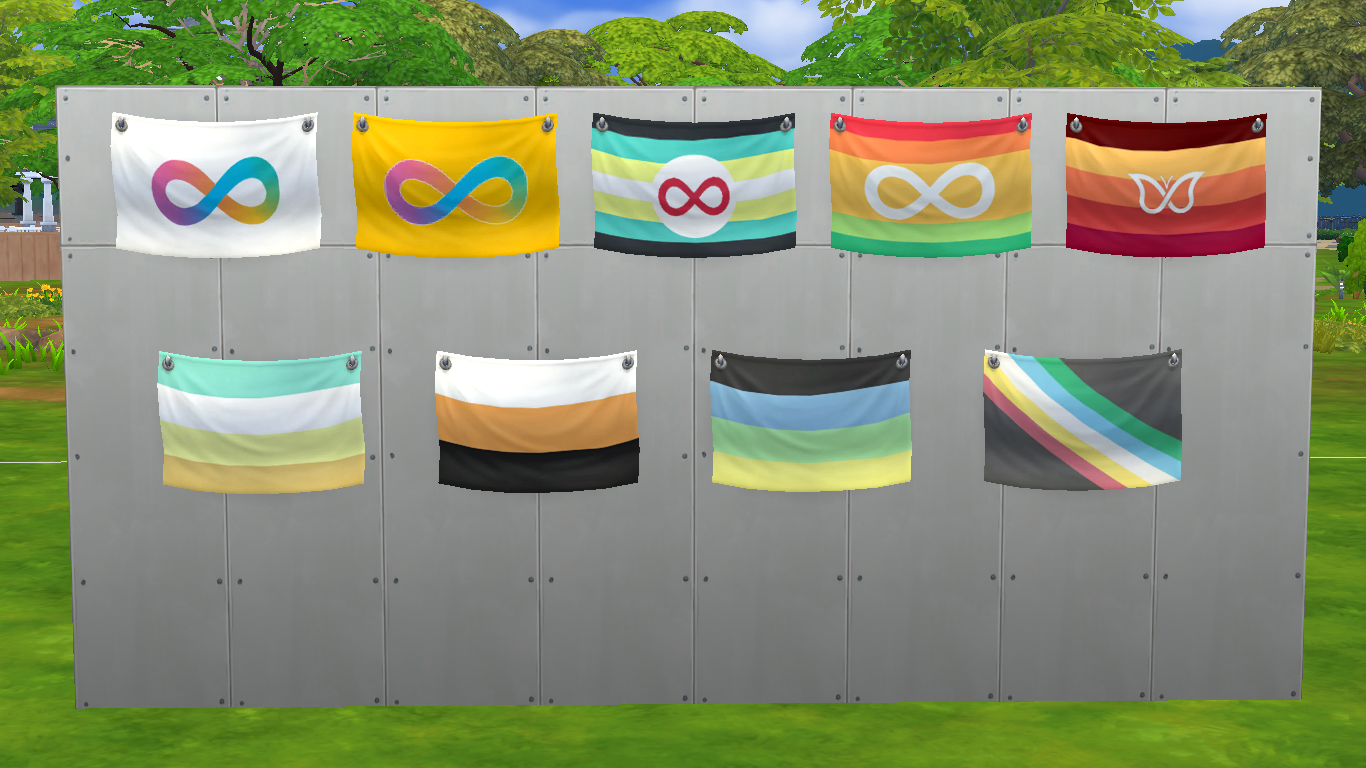 Mod The Sims - Neurodivergent Pride Flags Recolor