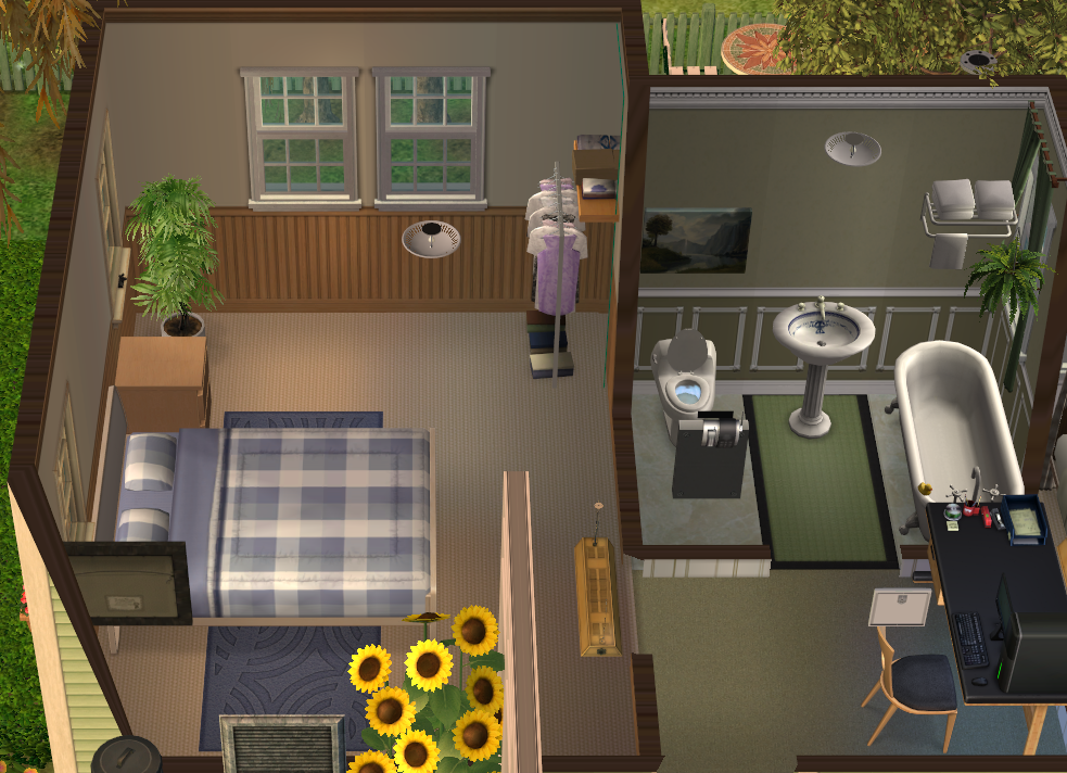 Mod The Sims - Tiny Cottages Conjoined by a Greenhouse