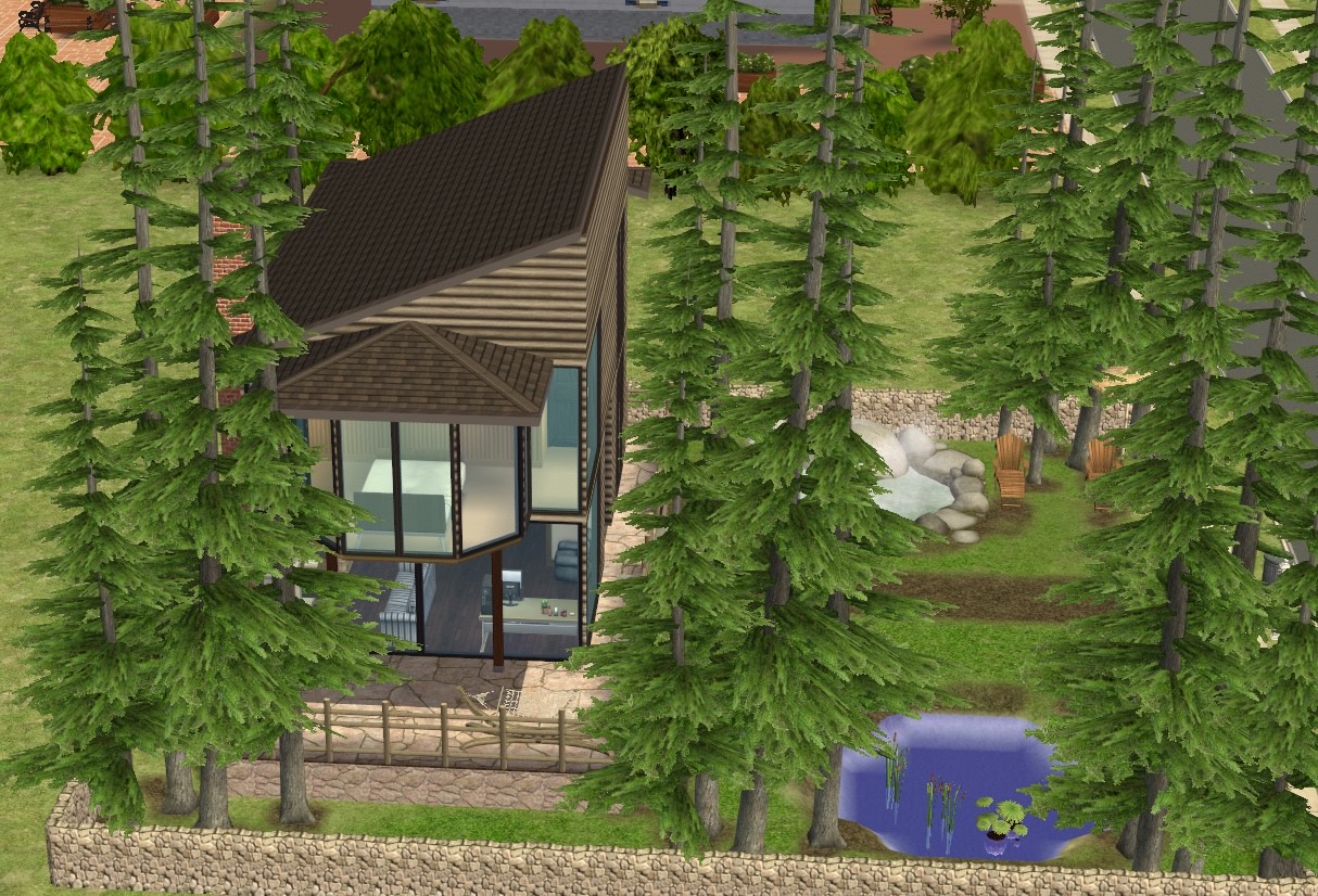 Mod The Sims - 3 Bedroom Cozy Rustic Log Cabin in the Woods