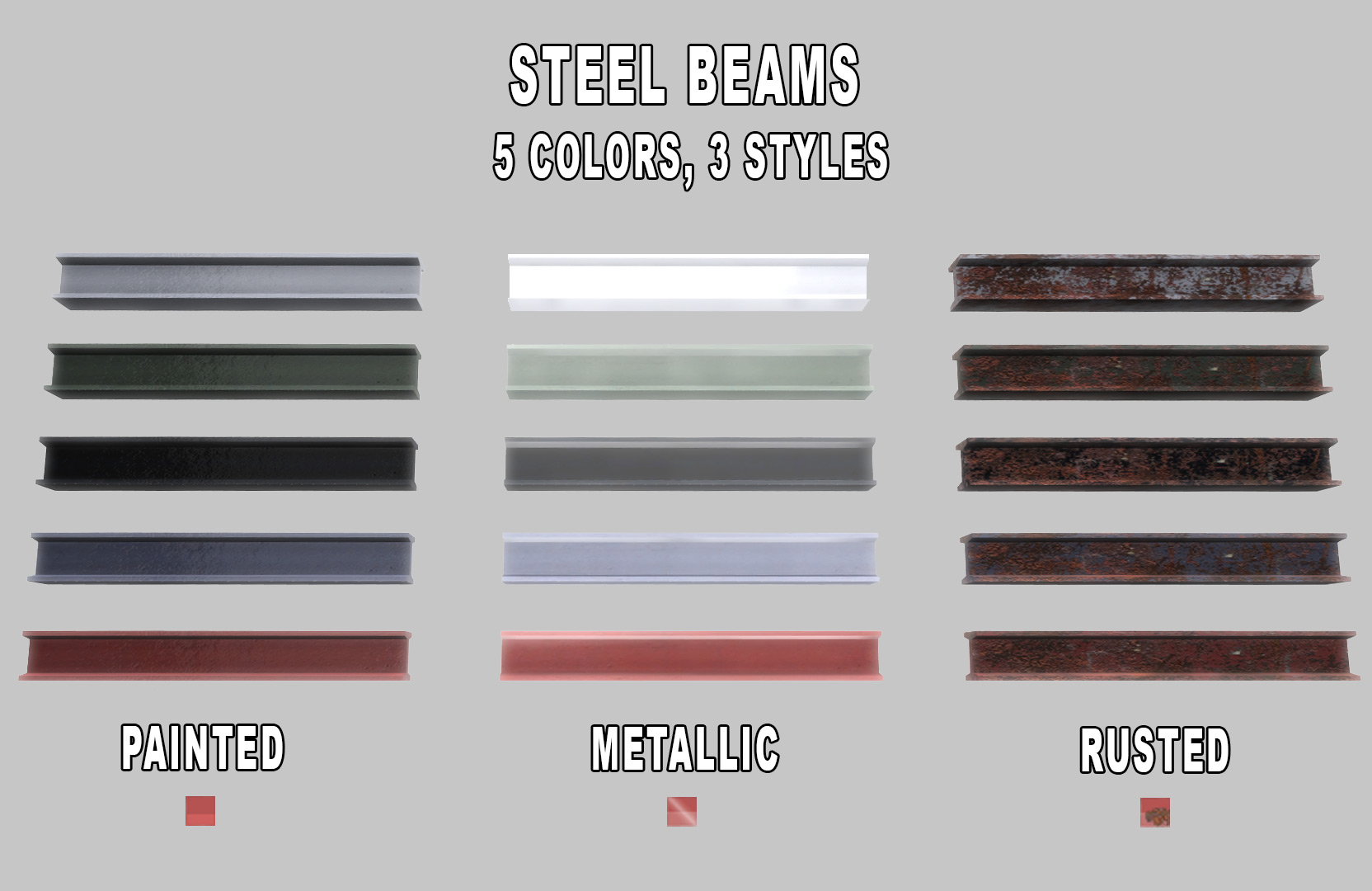 Mod The Sims - 4 types of ceiling beams