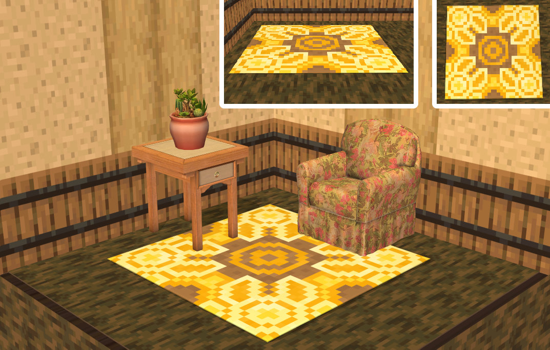 Mod The Sims - Minecraft's "Glazed terracotta" rug recolours!