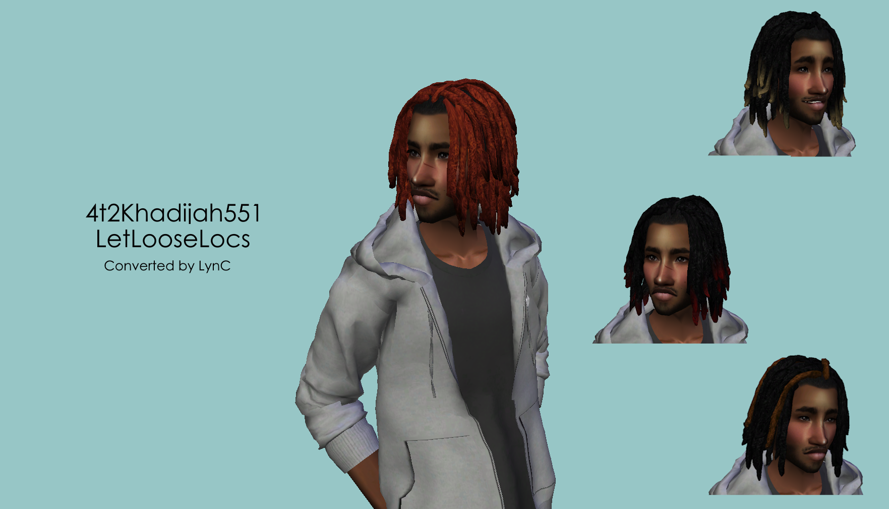 Mod The Sims - 4t2Khadijah551: Let Loose Locs and Fitted Cap & Locs