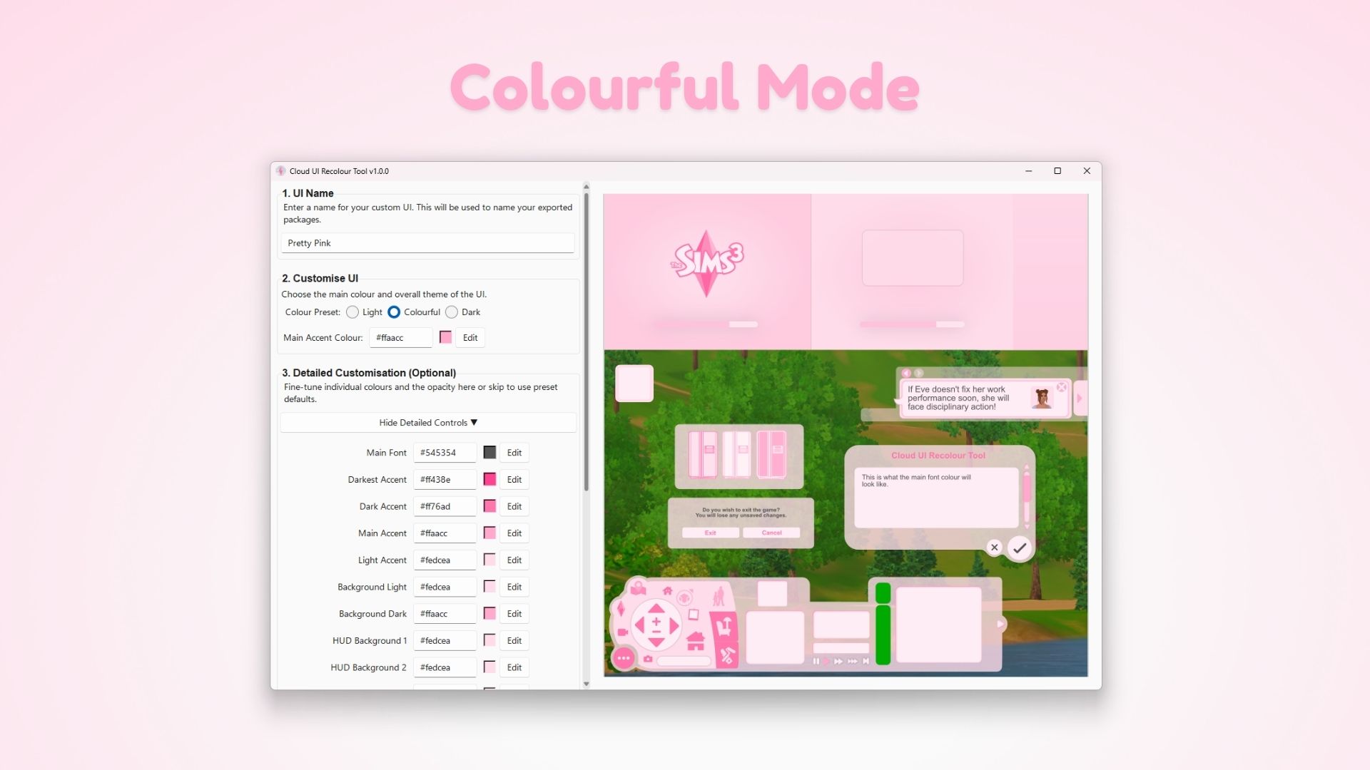 Mod The Sims - Cloud UI Recolour Tool