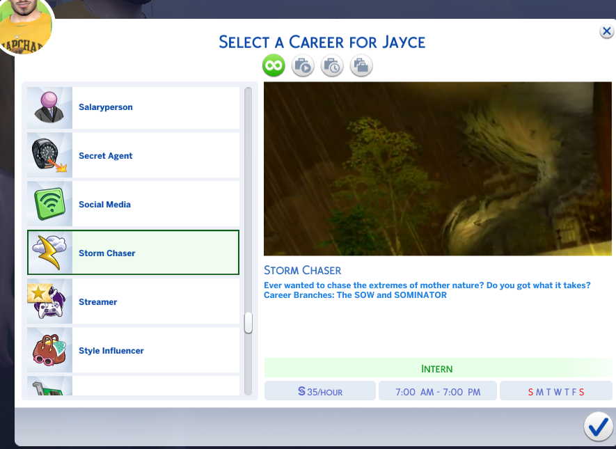 Mod The Sims - Storm Chaser | Sims 4 Career Non Active