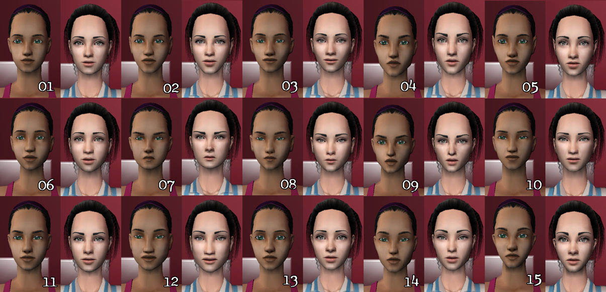 Mod The Sims Full Set Of Default Face Replacement Templates 