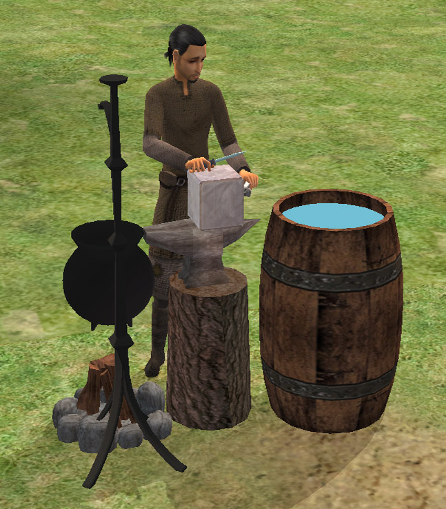 Mod The Sims - Blacksmith Crafting Station and Suit-of-Armor Servo!