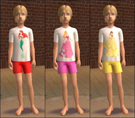 Mod The Sims - -Disney Princesses- Boxer Jammies for your Real Little Girls