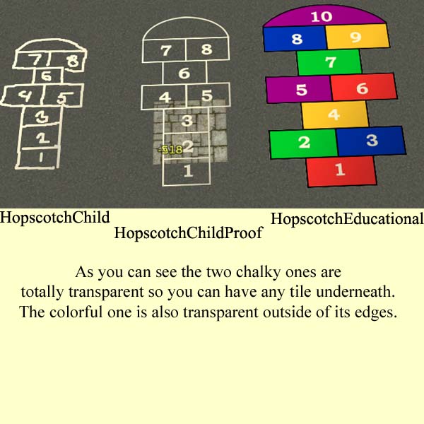 Mod The Sims - Transparent Rug - Hopscotch, graves and dance feet ...