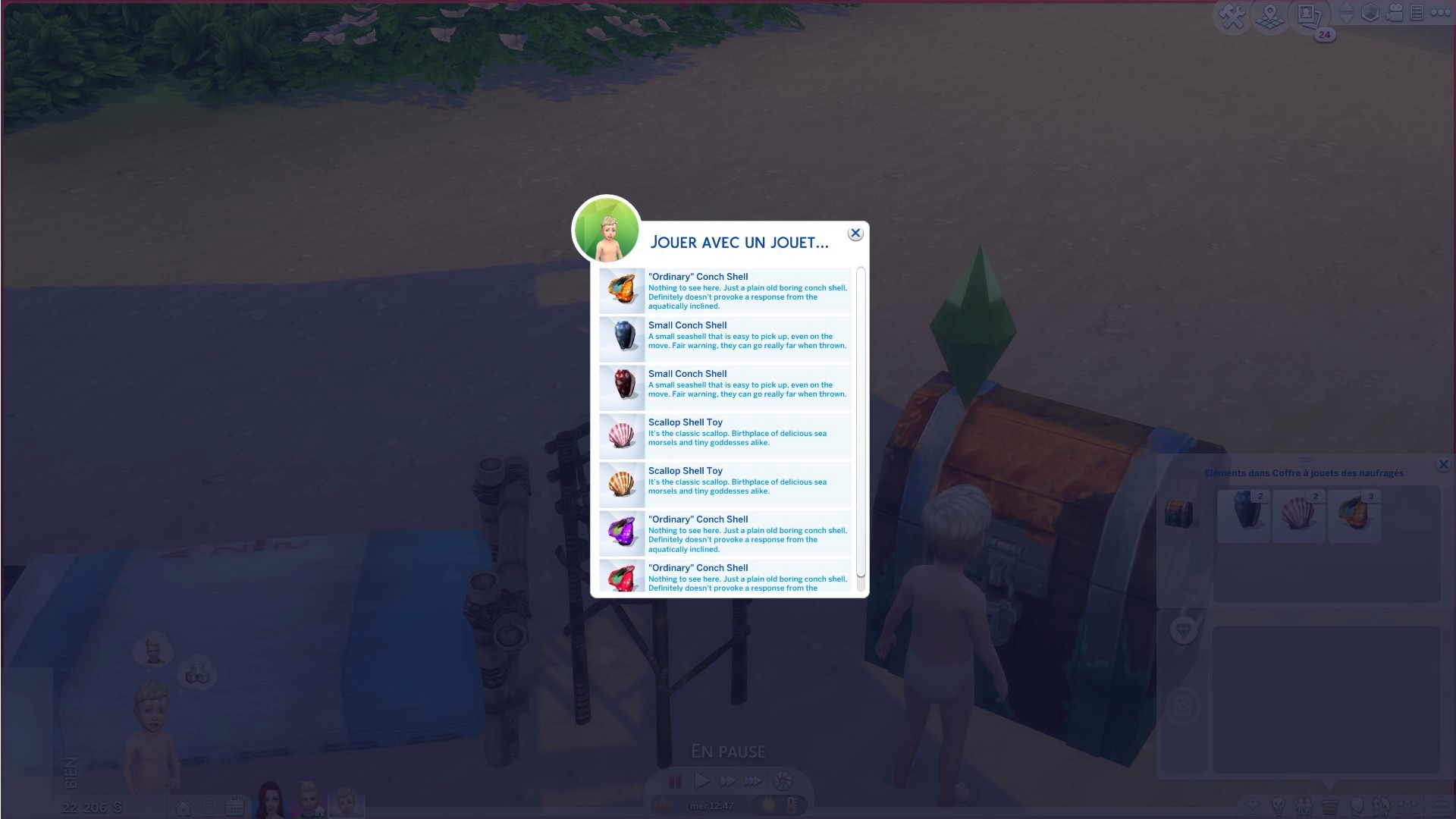 Mod The Sims - 3 Shell toys for Toddler/Children Castaway