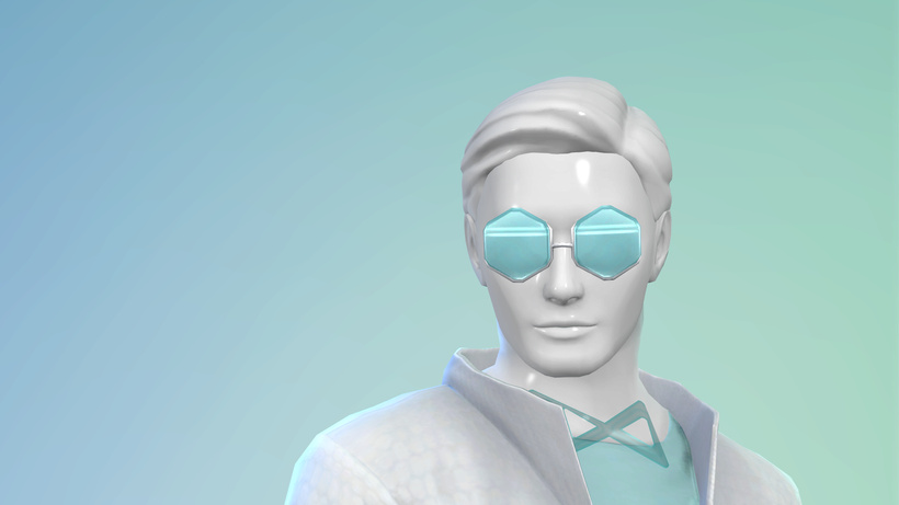 Mod The Sims - Simple recoloring Emit Relevart's Glasses in light blue