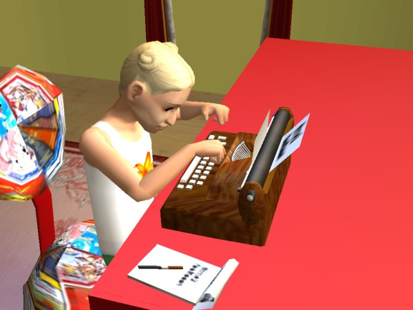 Mod The Sims - New Mesh-Typewriter for children!