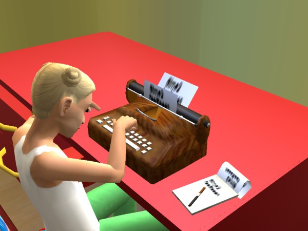 Mod The Sims - New Mesh-Typewriter for children!