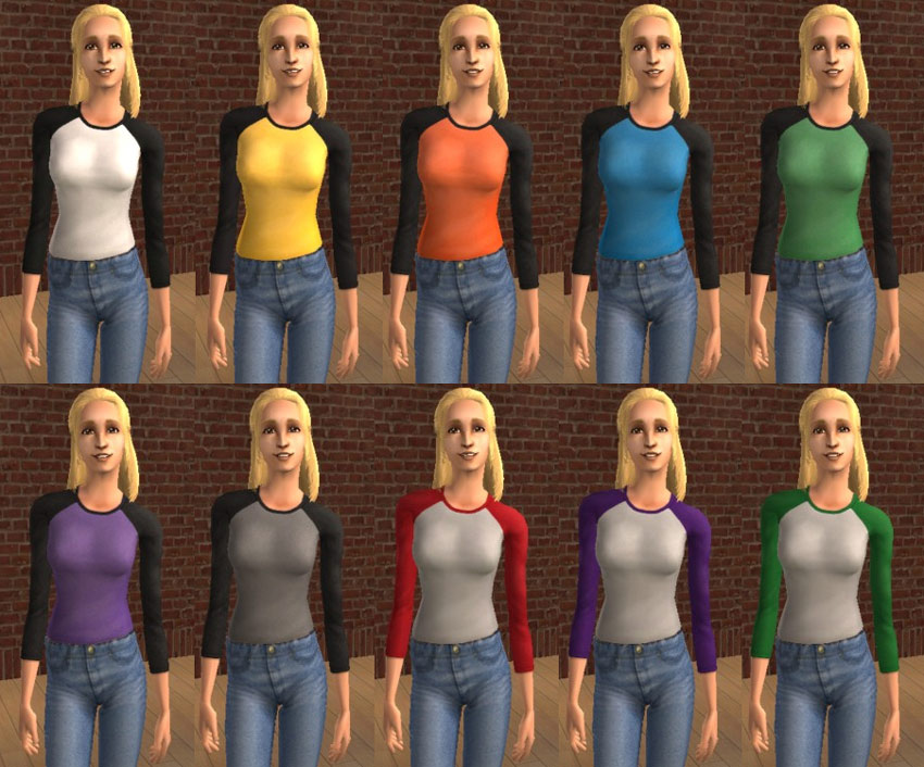 Mod The Sims - 28 2-Toned Tops for Women