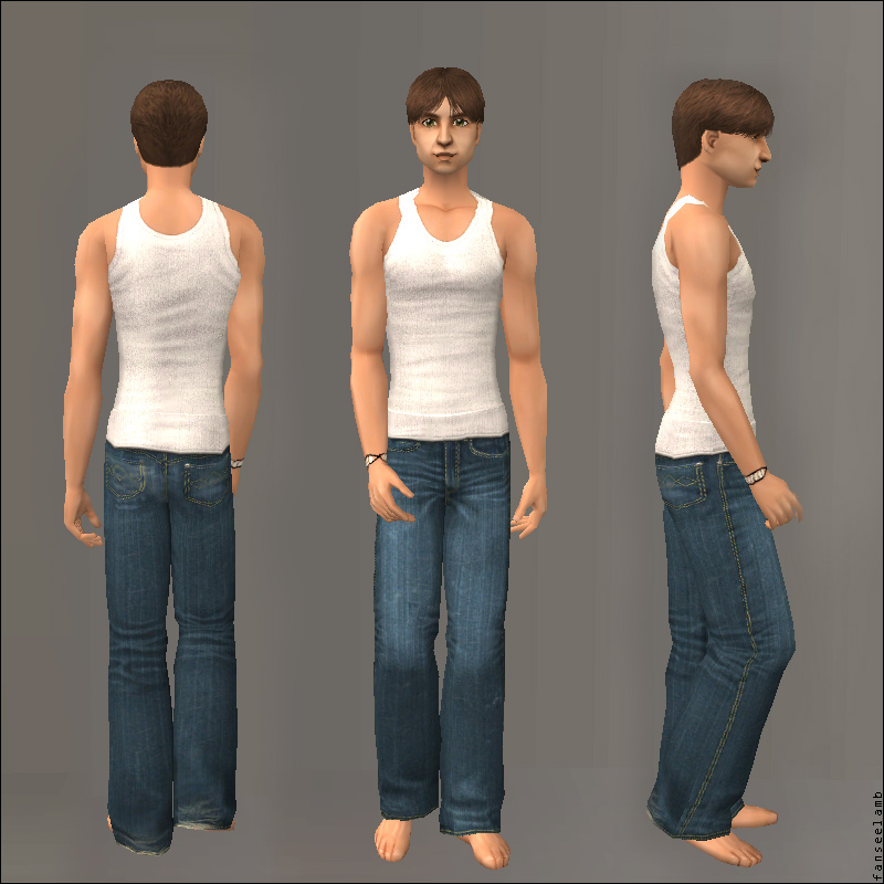 Mod The Sims - White & Black Singlets with Jeans