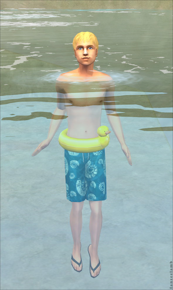 Mod The Sims - Manly Duck Floaties with Flip-Flops + Bonus Sunblock for ...