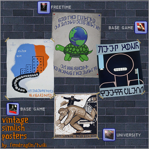 Mod The Sims - Vintage Simlish Posters: 10 Designs