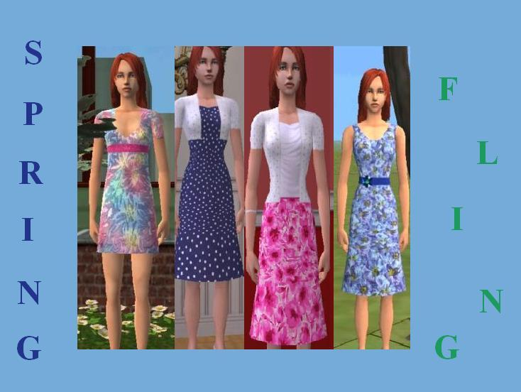 Mod The Sims - Spring Fling- 4 New Spring Dresses