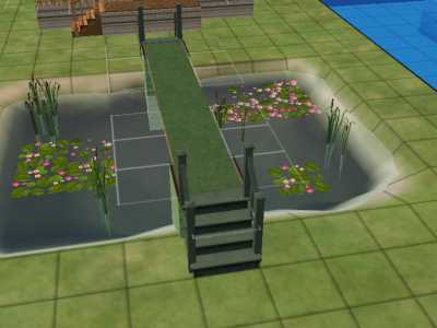 Mod The Sims - Home w/ Pool(Guest)House, Pool Deck, and Bridge!