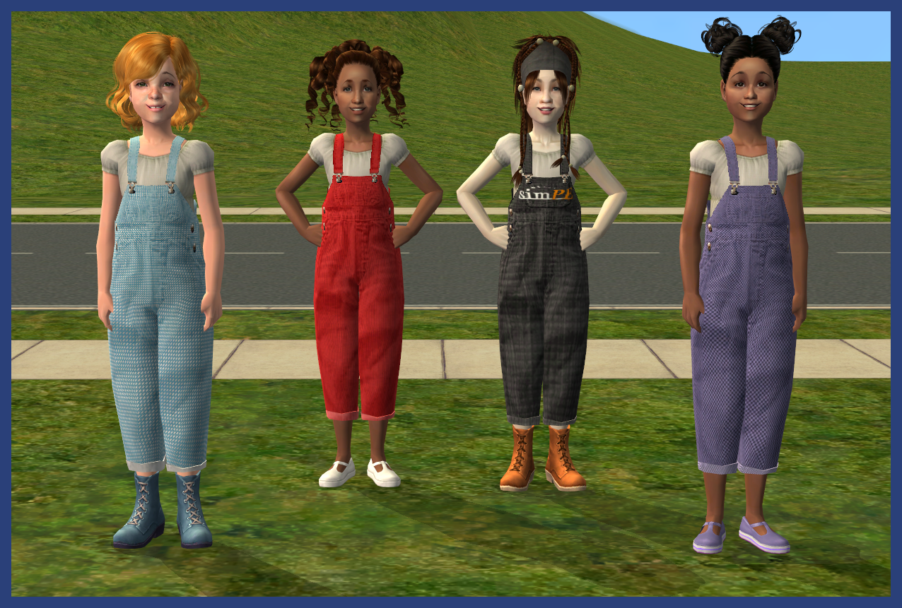 Mod The Sims - More Overalls..Female Child Version!