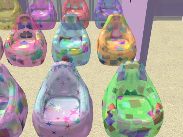 Mod The Sims - 17 Geometric Inflatable Chairs. ~Transparent and Shiny~