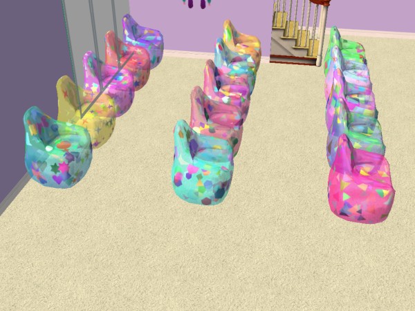 Mod The Sims - 17 Geometric Inflatable Chairs. ~Transparent and Shiny~
