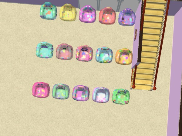 Mod The Sims - 17 Geometric Inflatable Chairs. ~Transparent and Shiny~