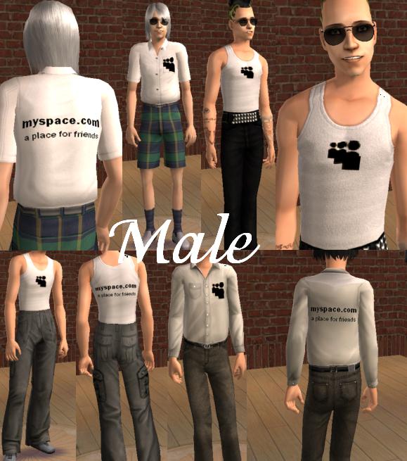 Mod The Sims - Myspace T-shirts for the whole family!