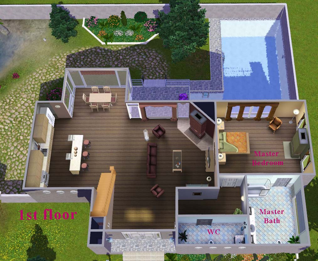 Mod The Sims - Modern Estate, Redwood str - 3br, 4ba