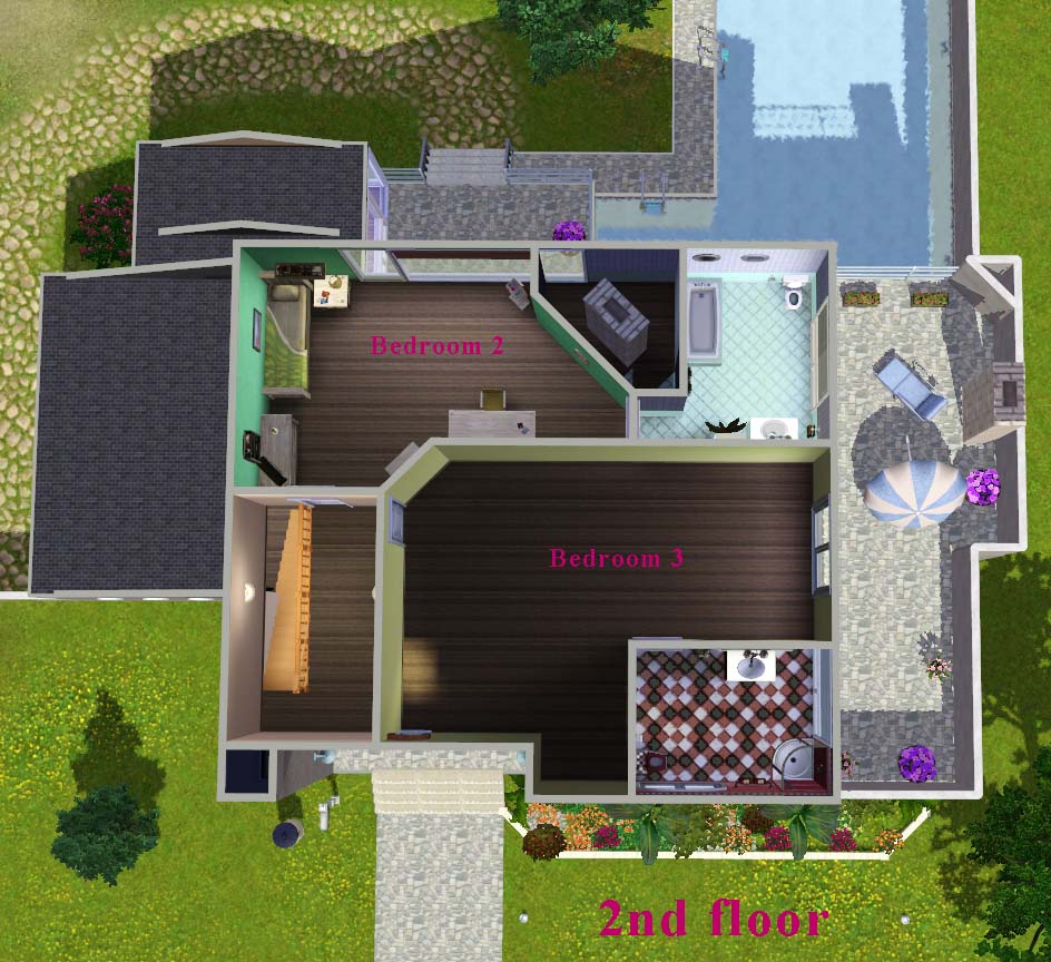 Mod The Sims - Modern Estate, Redwood str - 3br, 4ba