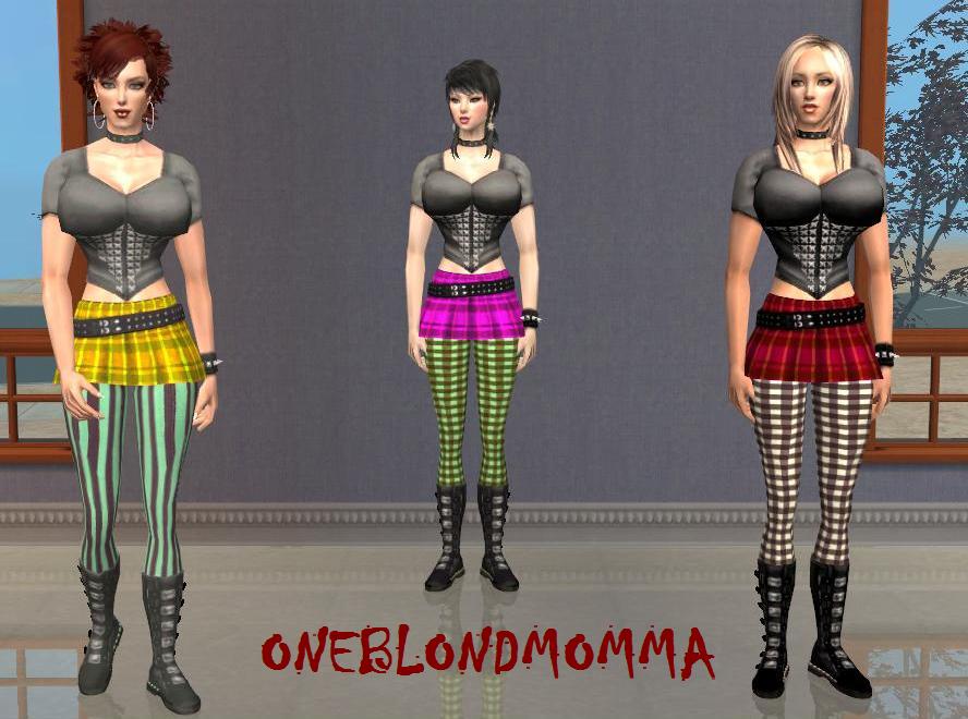 Mod The Sims - 3 Primitive Goth Outfits for the "Power Girl"-No EPS Needed!