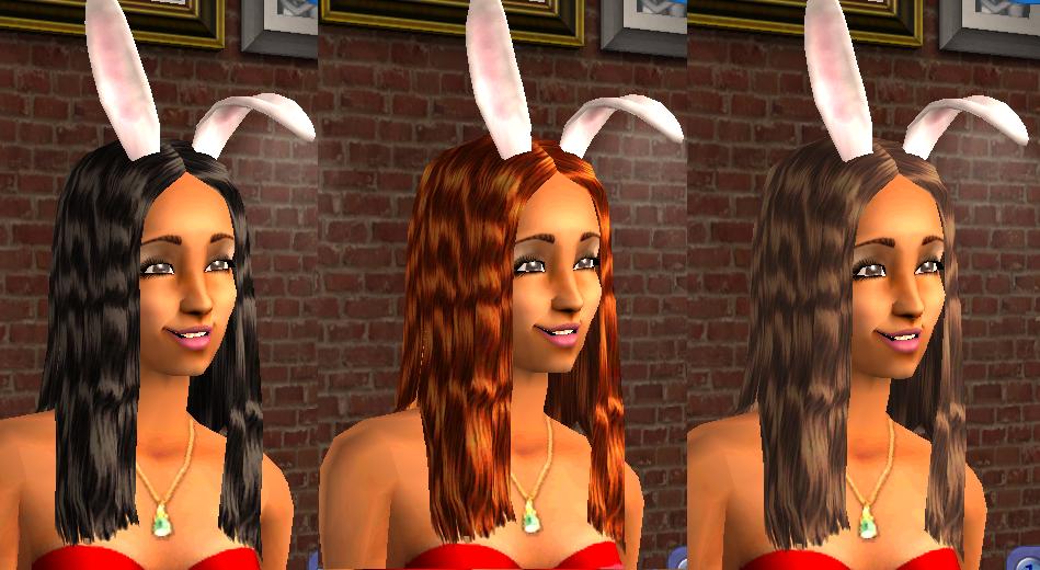 Mod The Sims - Bunny ears wavey hair all colours
