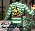 Mod The Sims - Green striped sweater with a Monkey