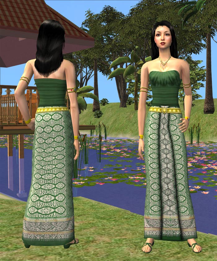 Mod The Sims - Traditional Thai Inspired dresses