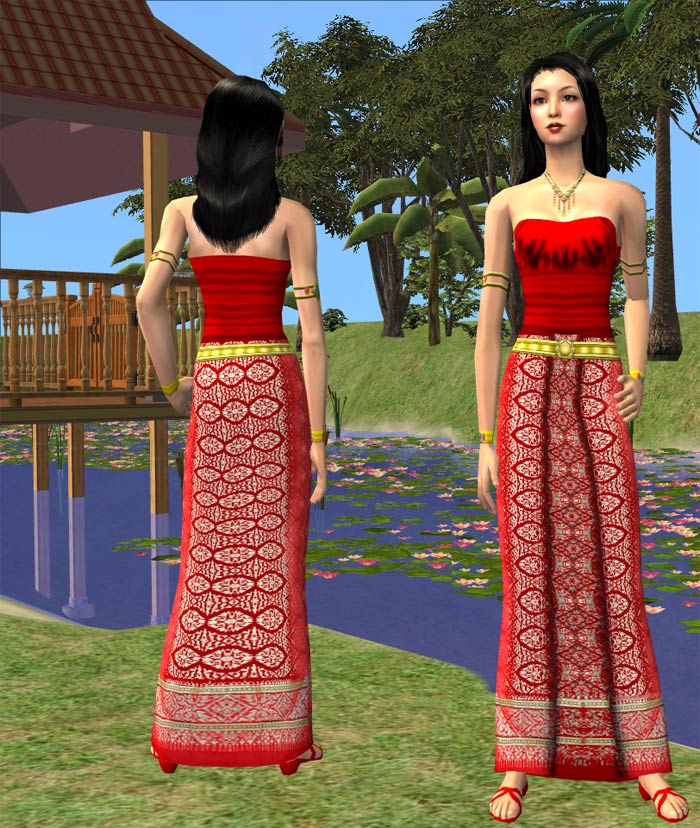 Mod The Sims - Traditional Thai Inspired dresses